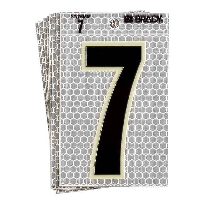 Brady Ultra Reflective Numbers,7,6 In. H,PK10 3020-7 - Walmart Business ...