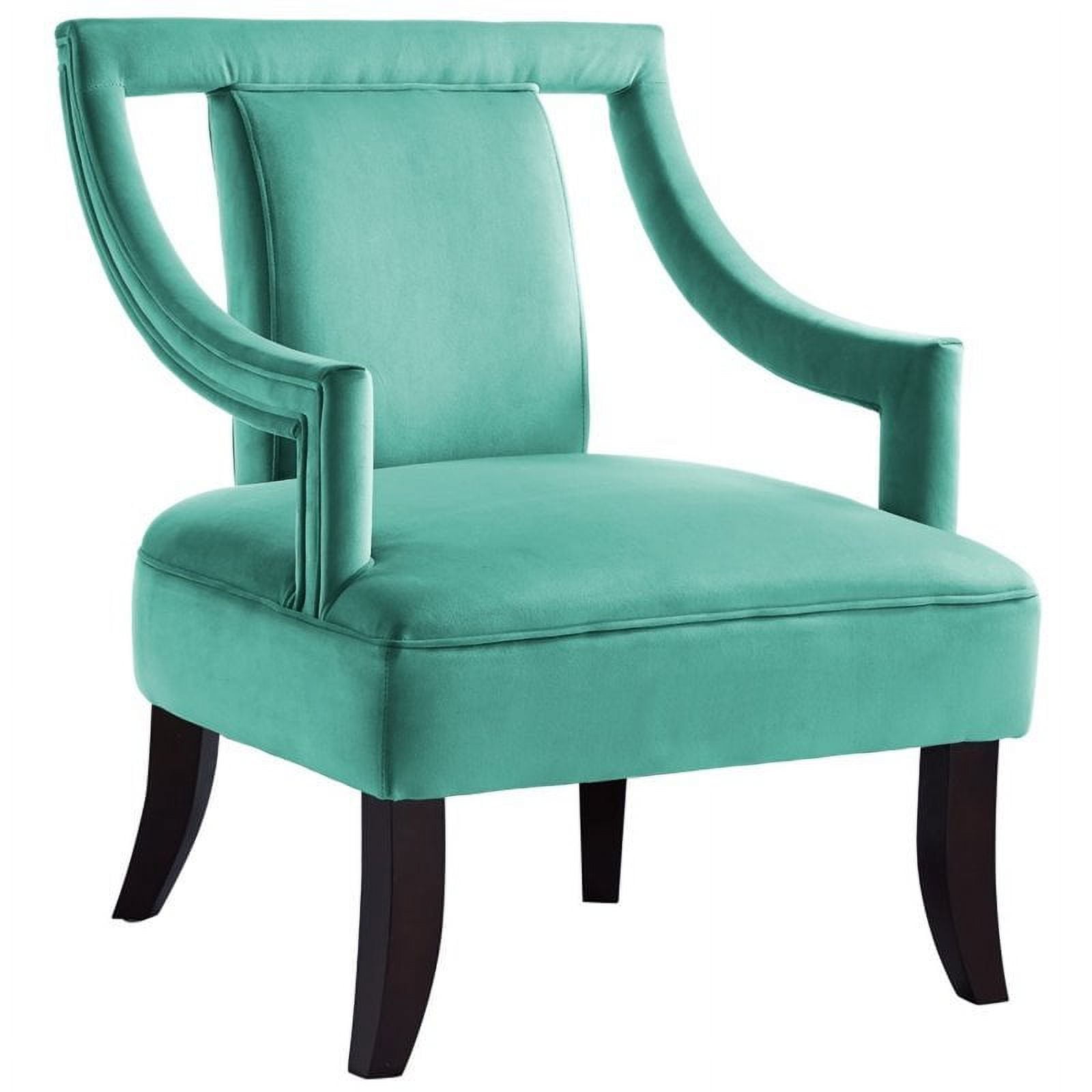 Posh Living Brady Velvet Upholstered Accent Chair with Elegant Arms in ...