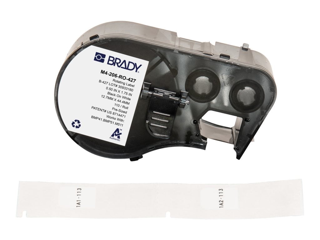 Brady M4-206-RO-427 Wrap Around Labels W/rib Rotating Bmp41 Bmp51 M511 Ptrs - 1.75in X 0.5in ...