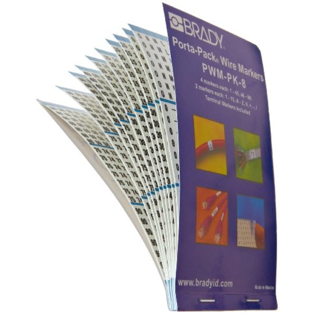 Brady Wire Marker Book,Preprintd, Self-Adhesiv PWM-PK-8 - Walmart.com