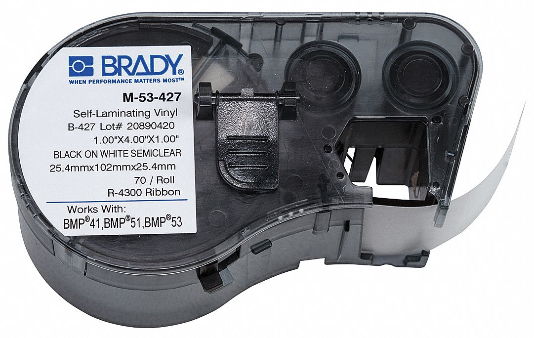 Brady Wire Marker Label,Black/White/Clear M-53-427 - Walmart Business ...