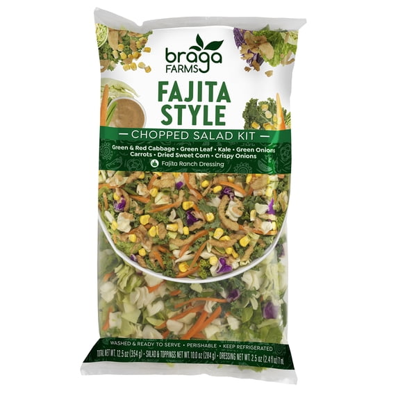 Braga Farms Fajita Style Fresh Chopped Salad Kit - Walmart.com