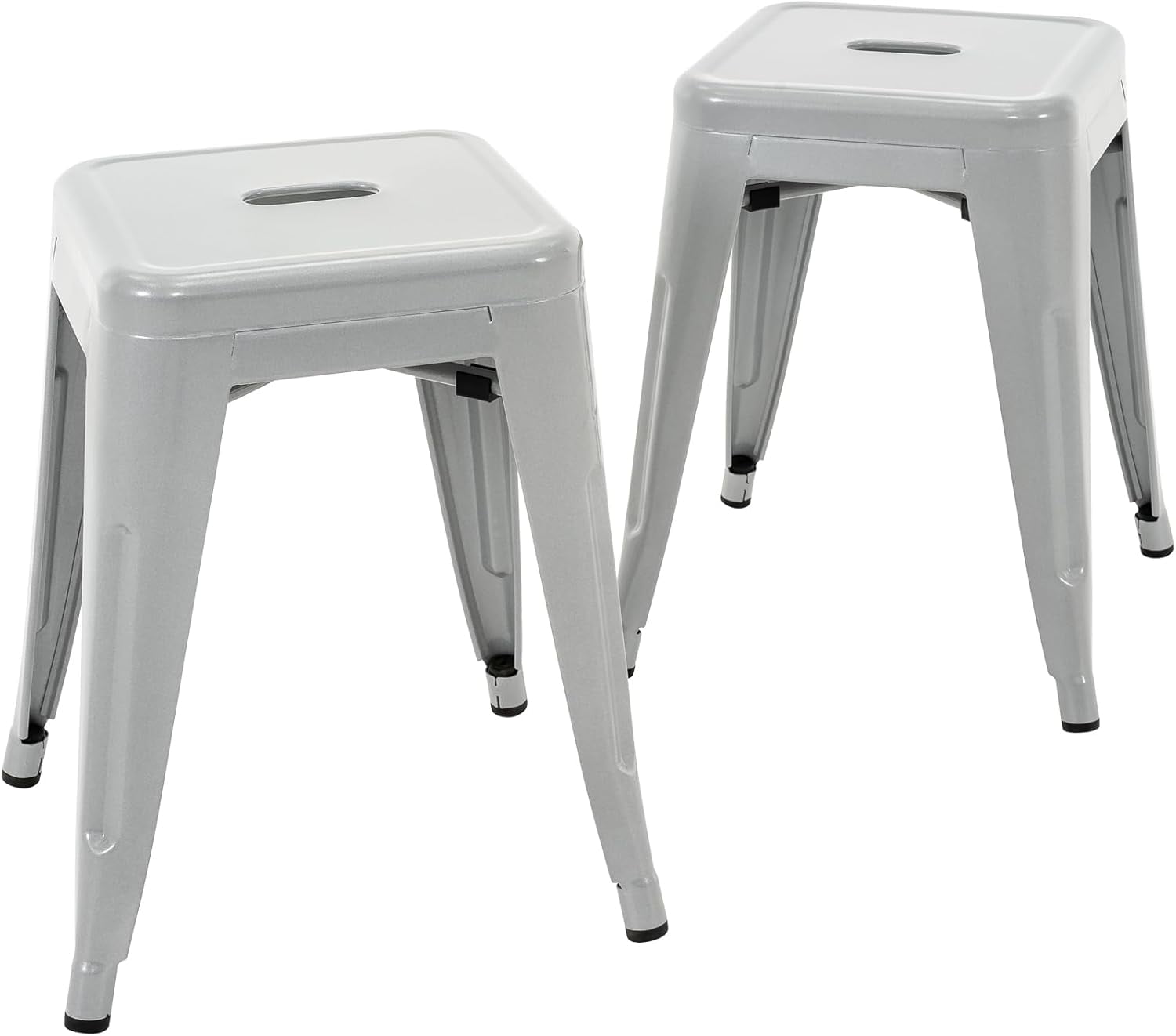 Brage Living 18 Inch Industrial Metal Stools Set of 2, Stackable ...