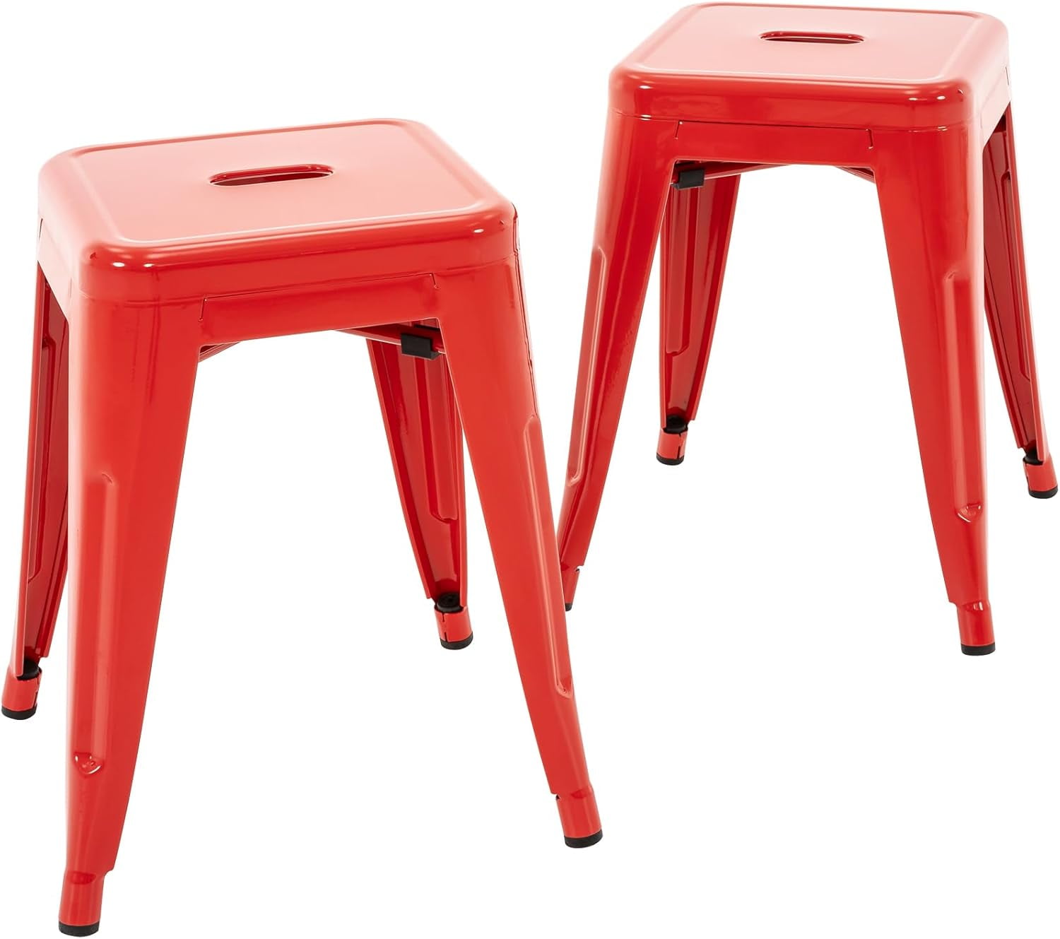Brage Living 18 Inch Industrial Metal Stools Set of 2, Stackable ...
