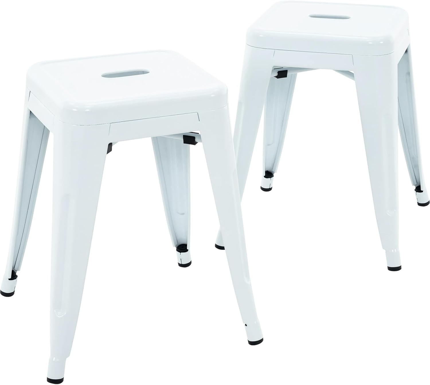 Brage Living 18 Inch Industrial Metal Stools Set of 2, Stackable ...