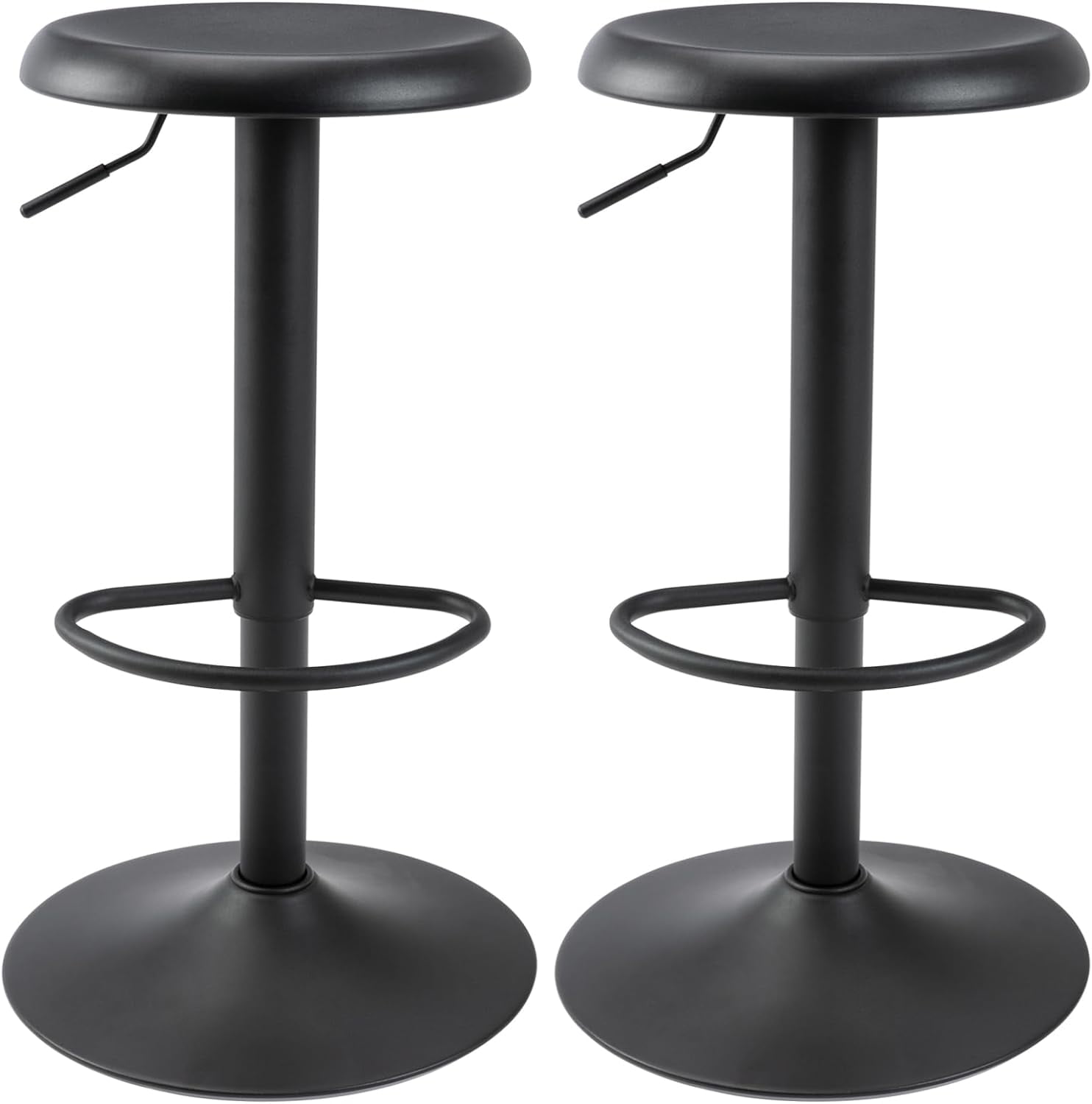 Brage Living Adjustable Bar Stools Set of 2, Swivel Round Metal Airlift ...
