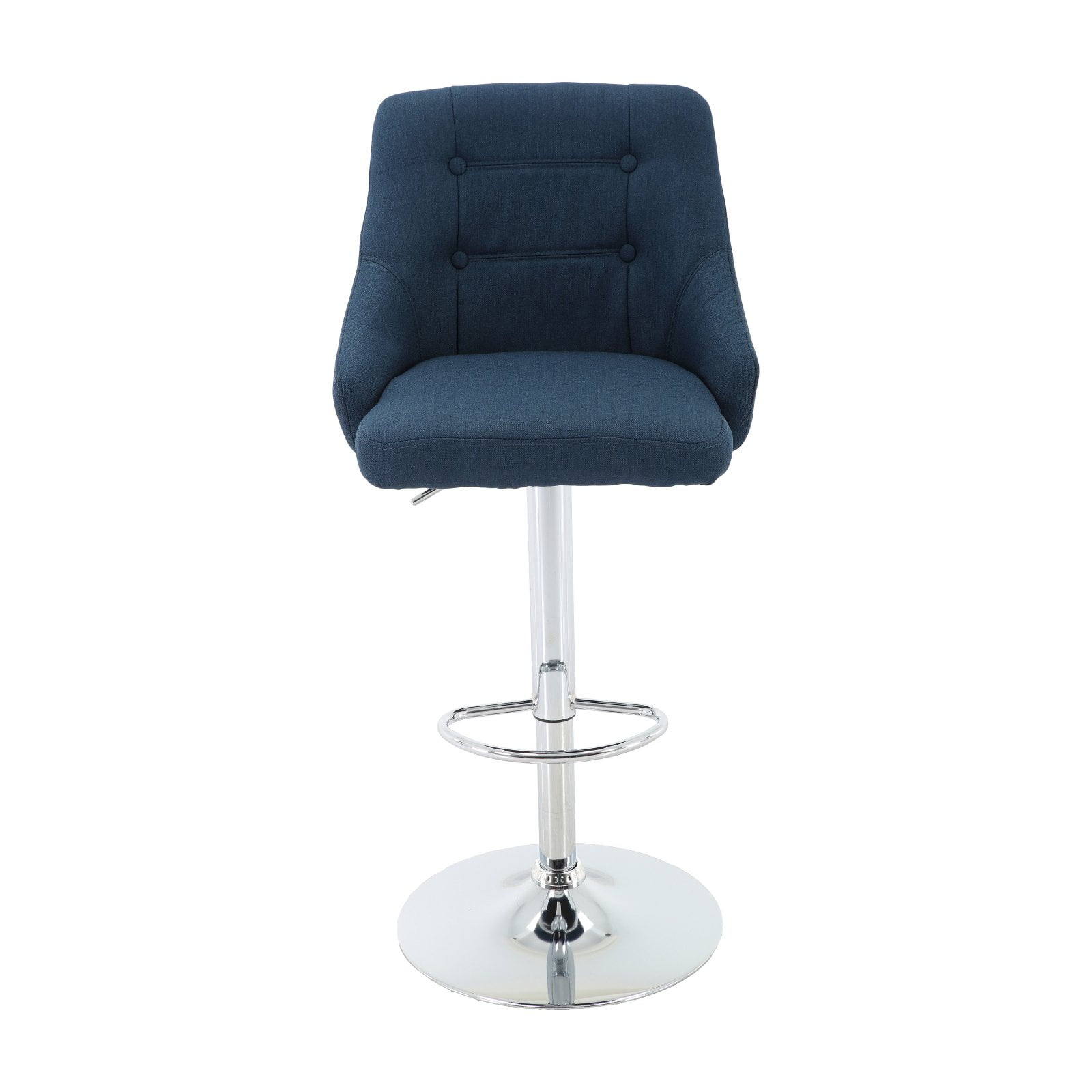 Brage Living Adjustable Height Tufted Upholstered Round Back Bar Stool ...