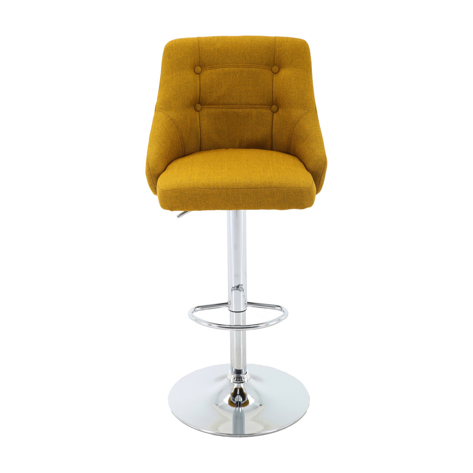 Brage Living Adjustable Height Tufted Upholstered Round Back Bar Stool ...