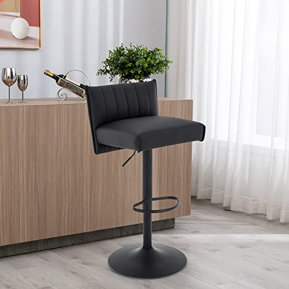 Brage Living Bar Stool, Couch Spring Seat, Adjustable Swivel PU Leather ...