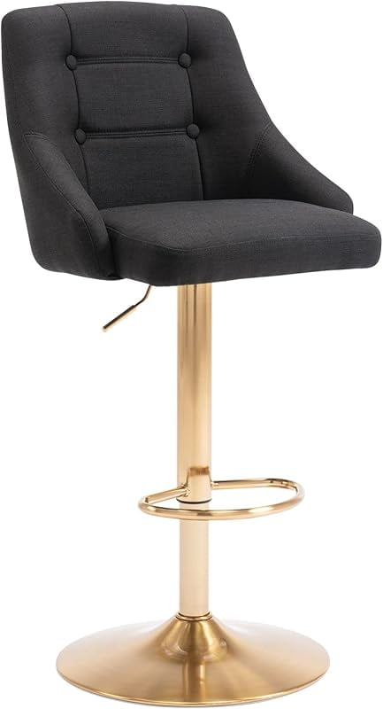 Brage Living Swivel Bar Stool with Back, Adjustable PU Leather Tufted ...