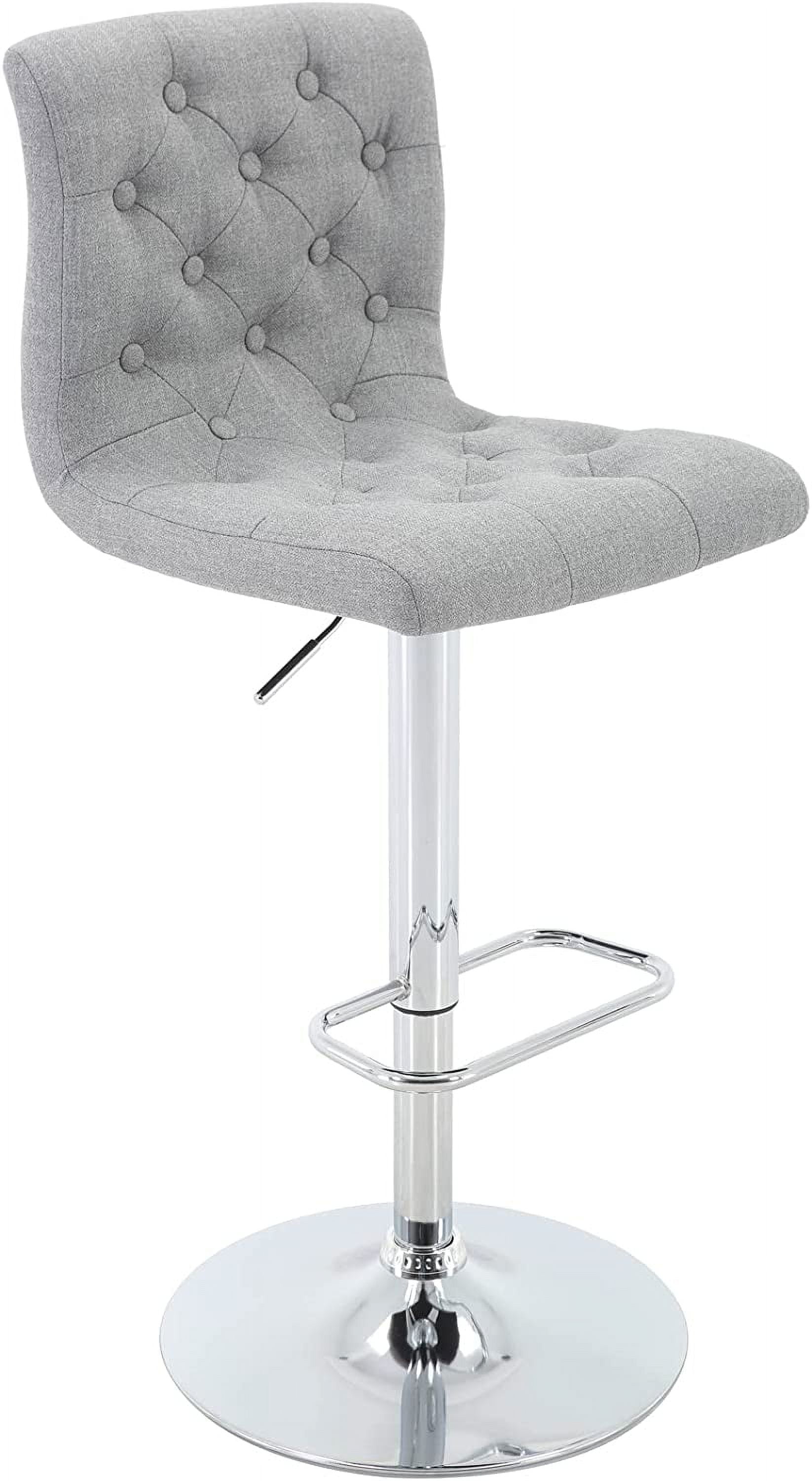 Brage Living Tufted Fabric Bar Stool, Adjustable Swivel Counter Height ...