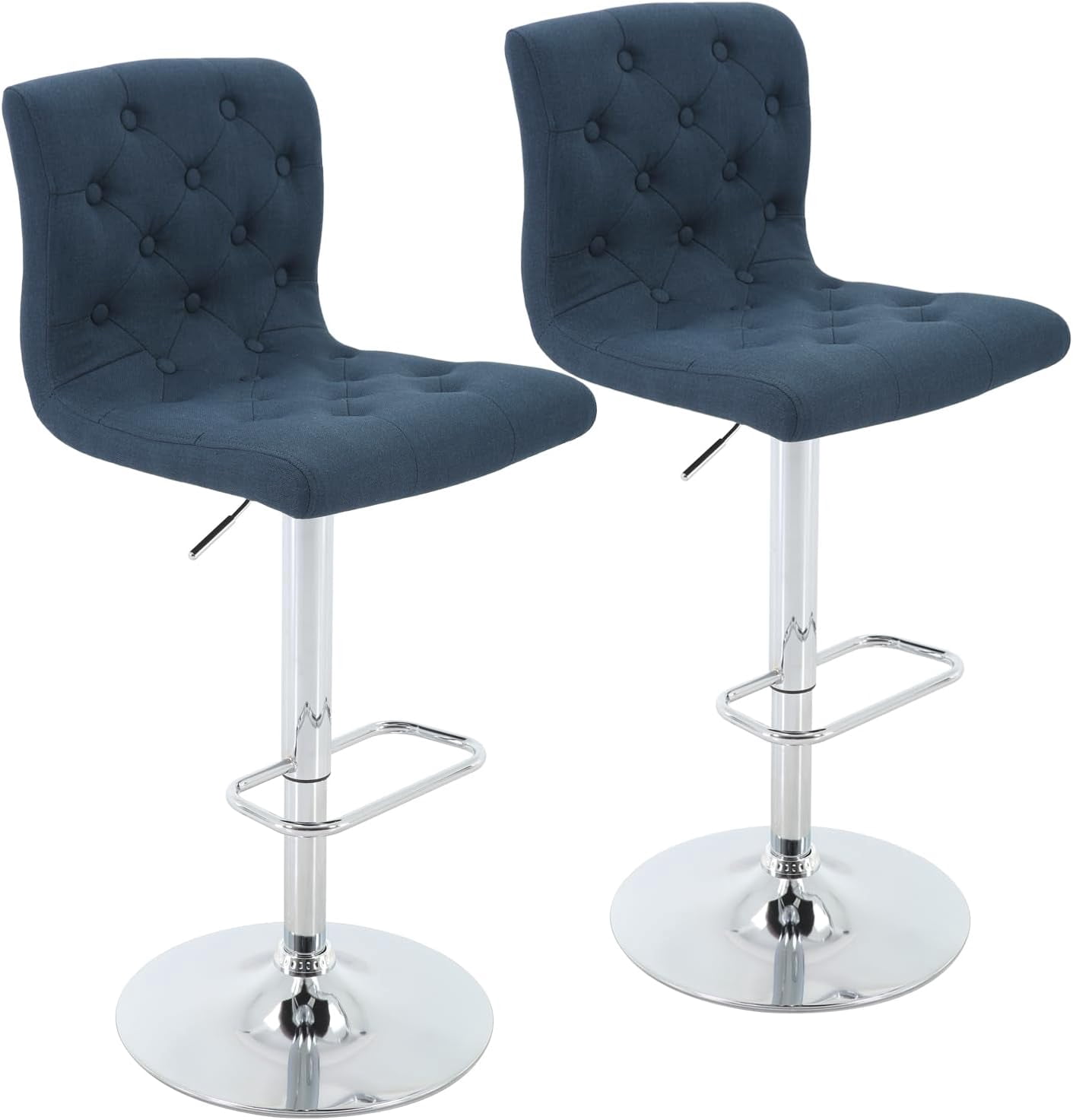 Brage Living Tufted Fabric Bar Stool, Adjustable Swivel Counter Height ...