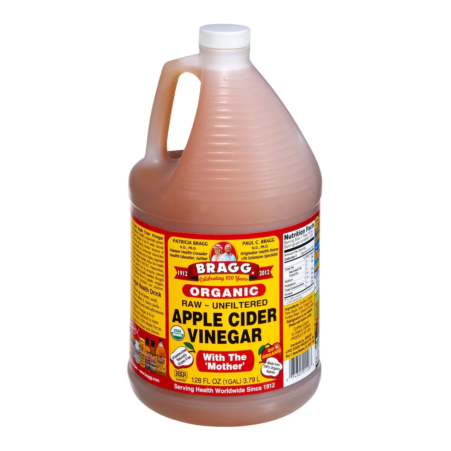 Bragg, Raw Apple Cider Vinegar, 1 Gallon, Unfiltered, Unpasteurized, 5% ...