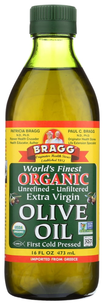 Bragg Organic Extra Virgin Olive Oil, Cold Press, Gluten-Free, Sourced ...