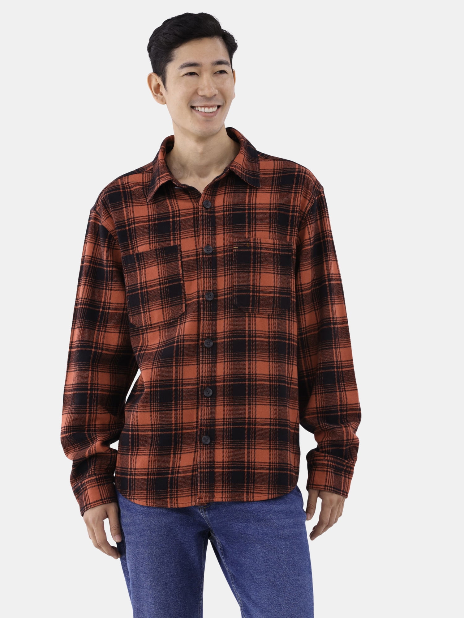 Brahma men's Work Flannel Shirt - Fit Long Sleeve - Walmart.com