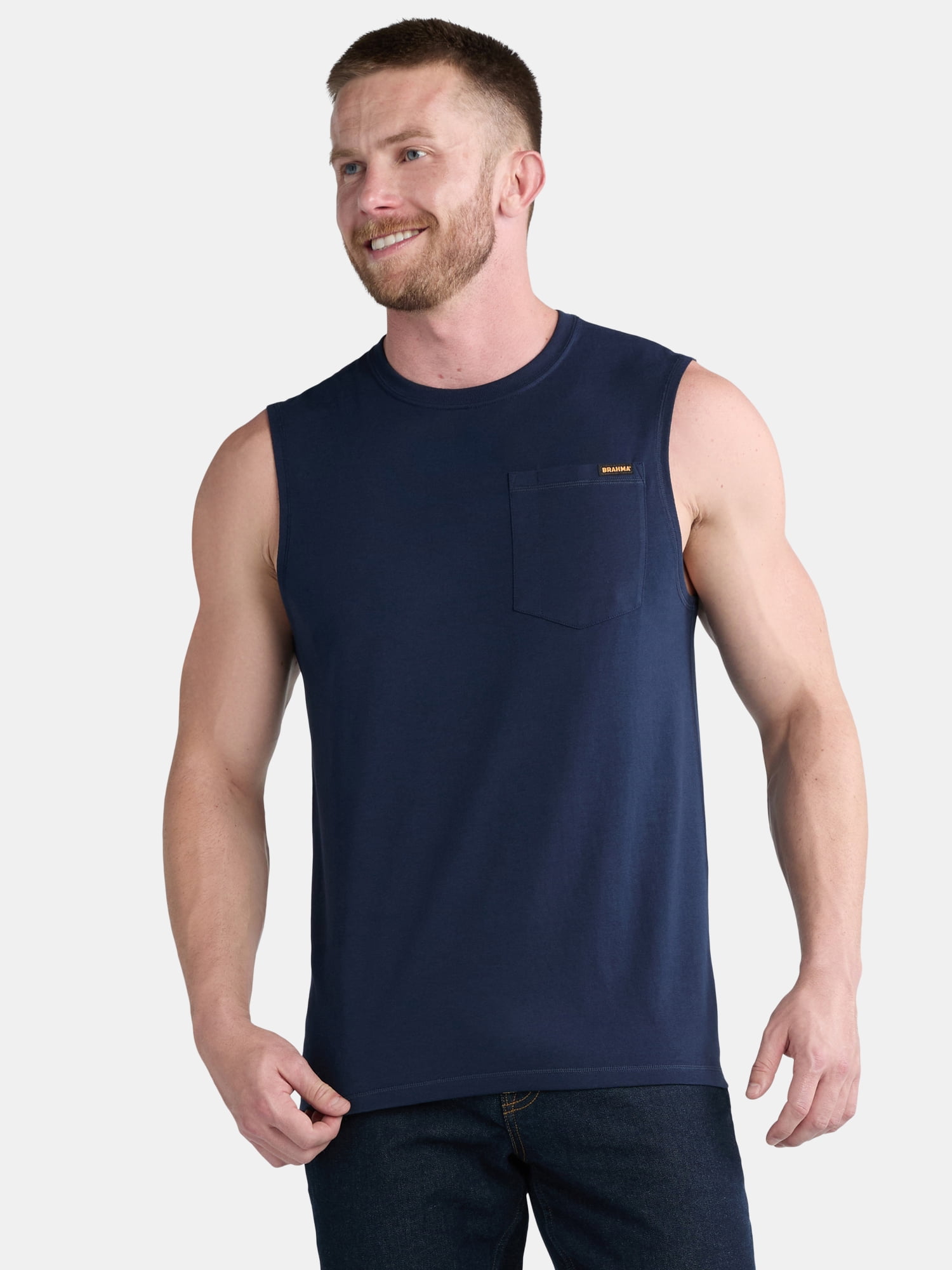Brahma Men's Muscle Tank Top Sleeveless Crewneck S-3XL Cotton Polyester ...