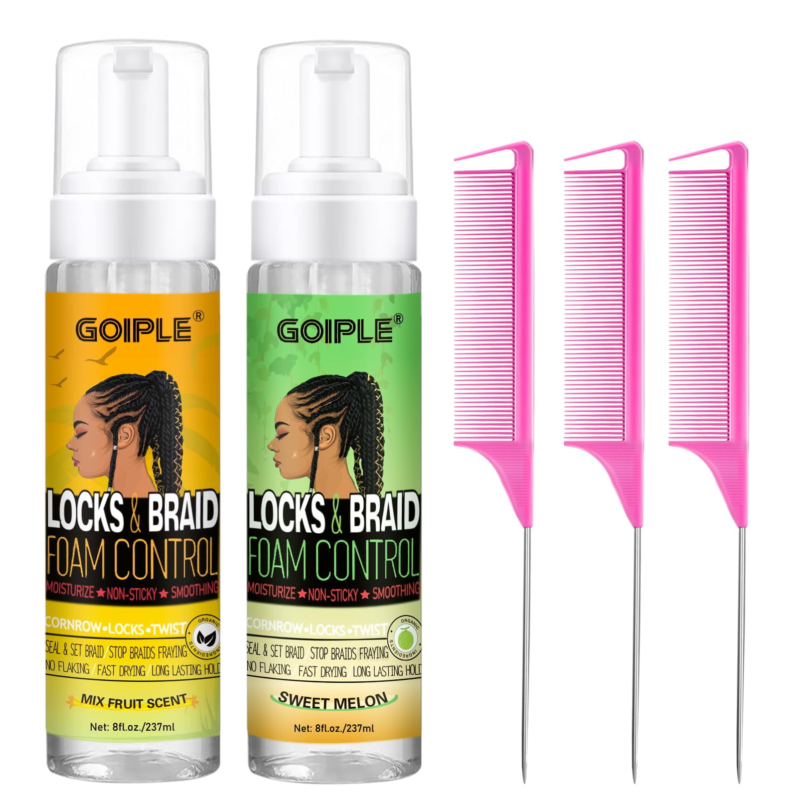 Braid Foam Control Mousse Braiding Mousse for Braids Twist, Locs, Braid ...