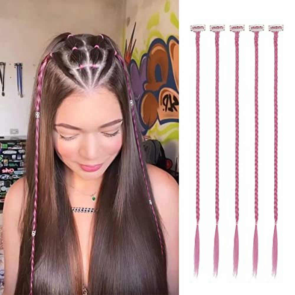Braid Hair Extensions, 5 PCS Baby Braids Front Side Bang Curtain Bang ...