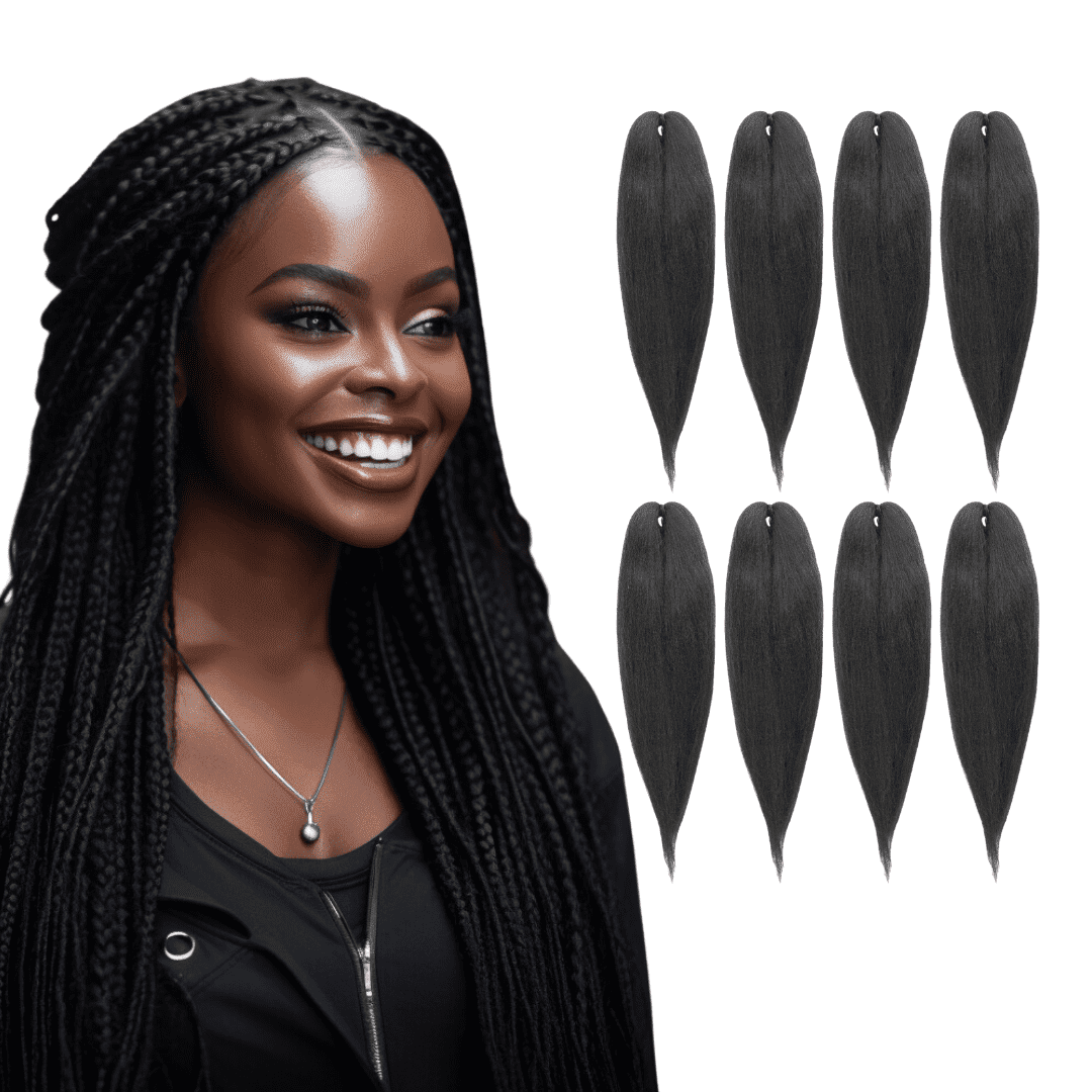 Braid Miracle Pre-stretched Braiding Hair for Women - 52 inch, 8-pack ...