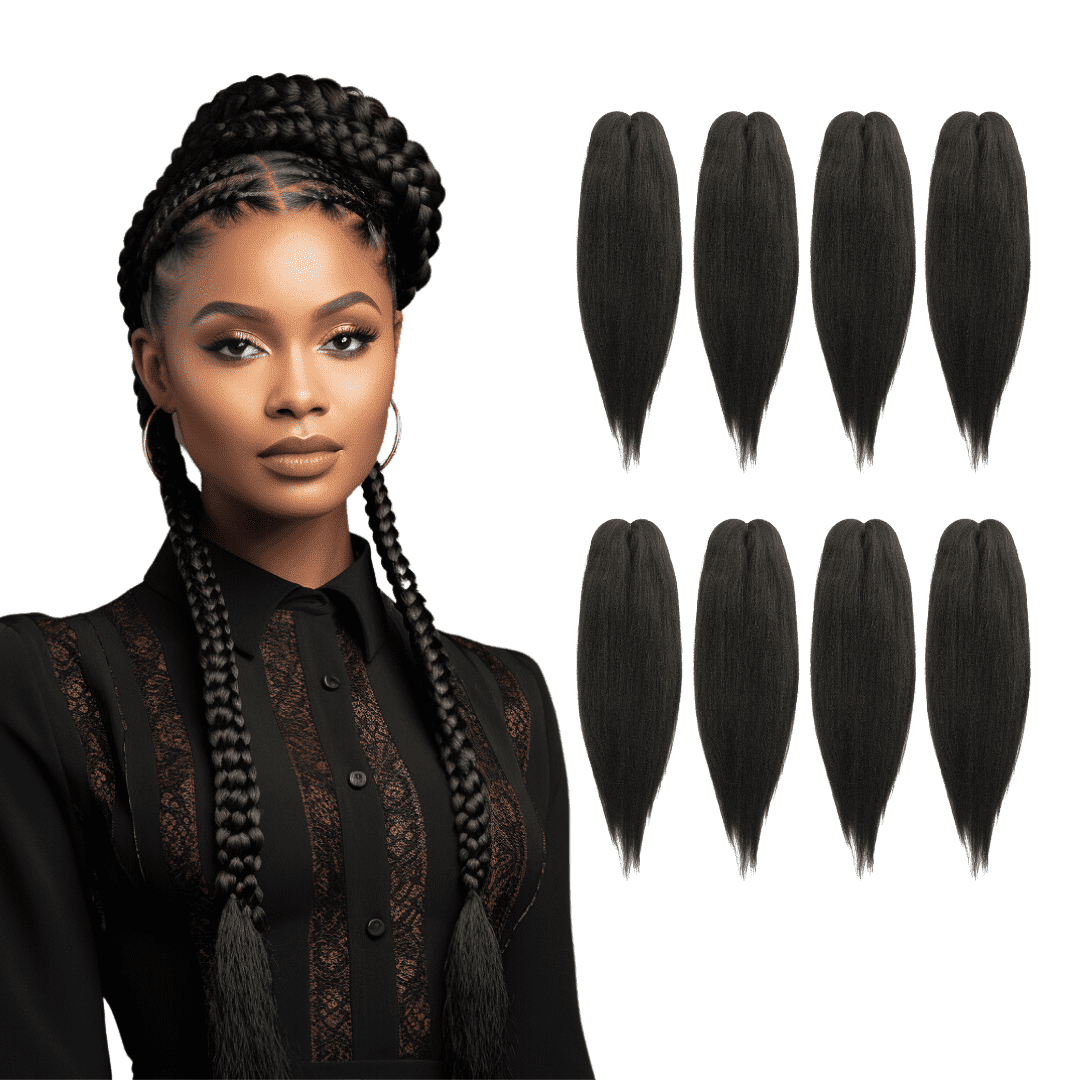 Braid Miracle Pre-stretched Braiding Hair for Women - 52 inch, 8-pack ...