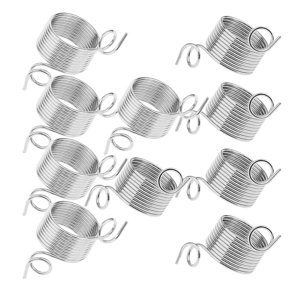 FENGGUIQU 10Pcs Silver Stainless Steel Crochet Rings Finger Protection ...