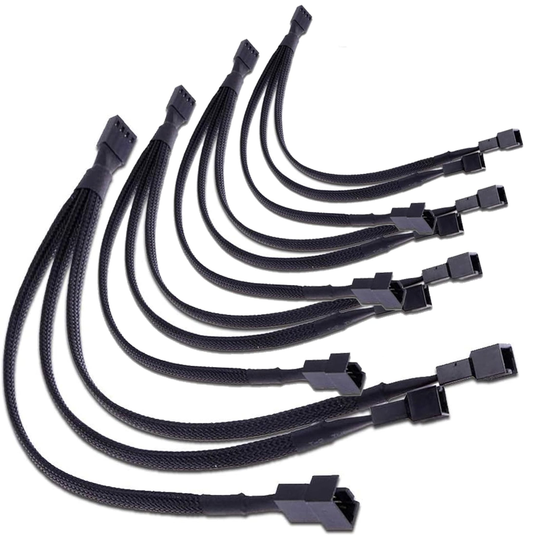 Braided 4 Pin PWM Fan Splitter Cable for PC Cooling - 4 Pack - Walmart.com