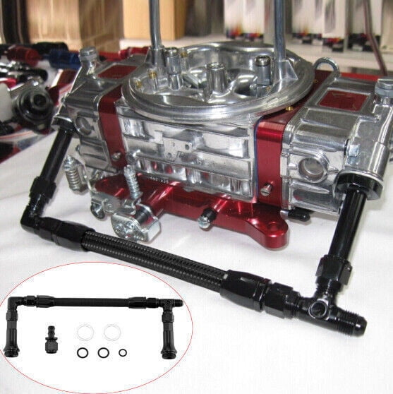 Braided AN6 Dual Feed Carb Fuel Line Double Pump for 4150 Holley ...