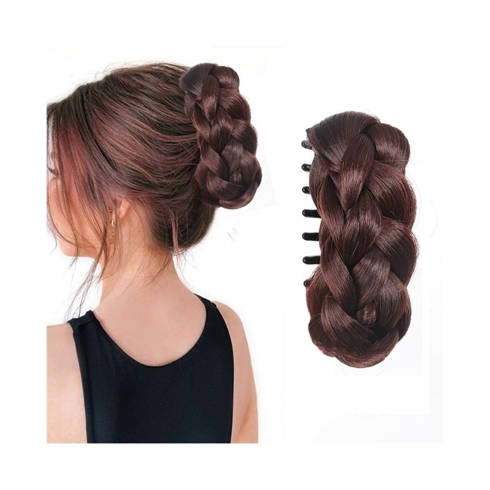 Braided Bun Hair Piece Claw Clip in Synthetic Twisted Braiding Chignon ...