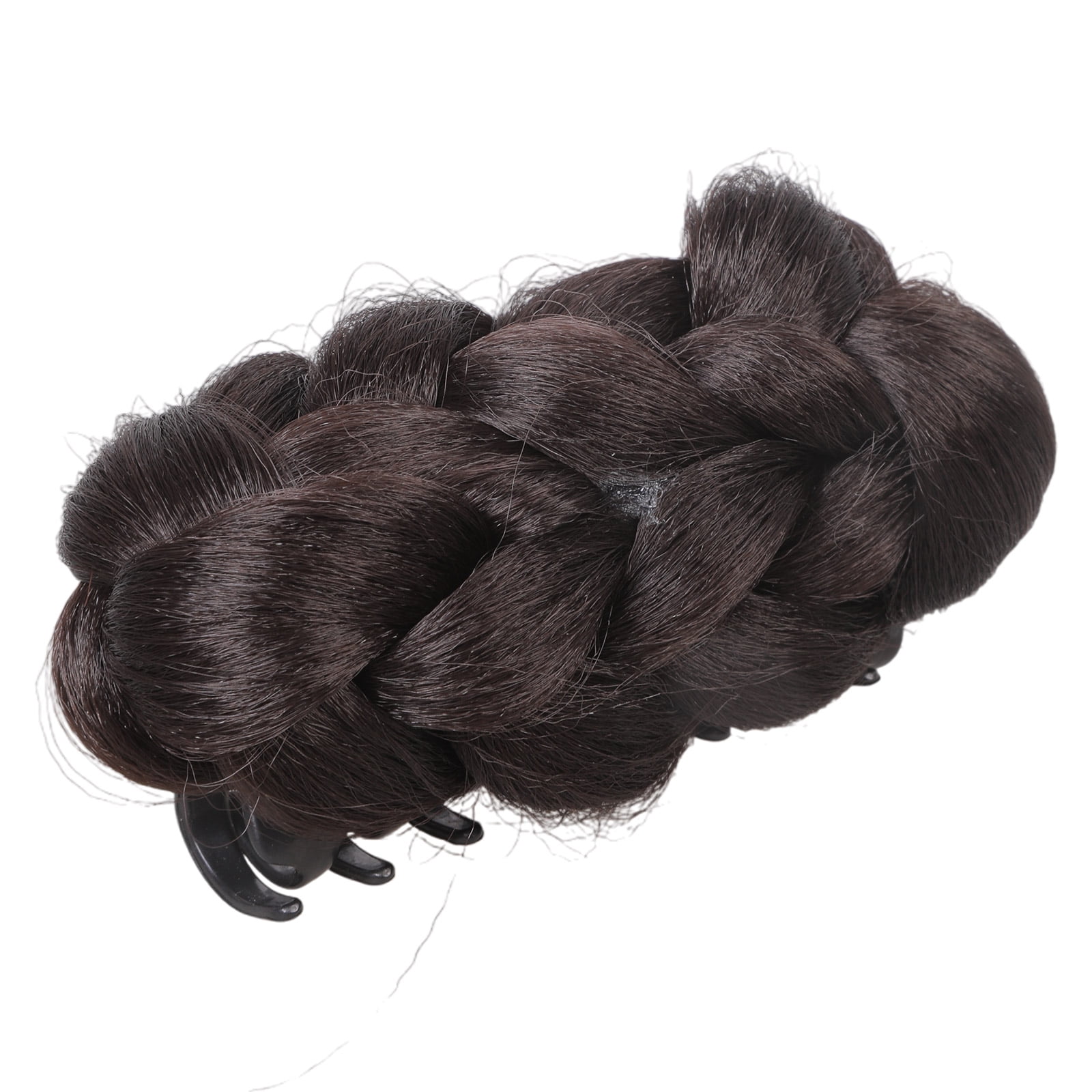 Braided Bun Updos Hairpiece Clip On Wigs For Women with Natural ...