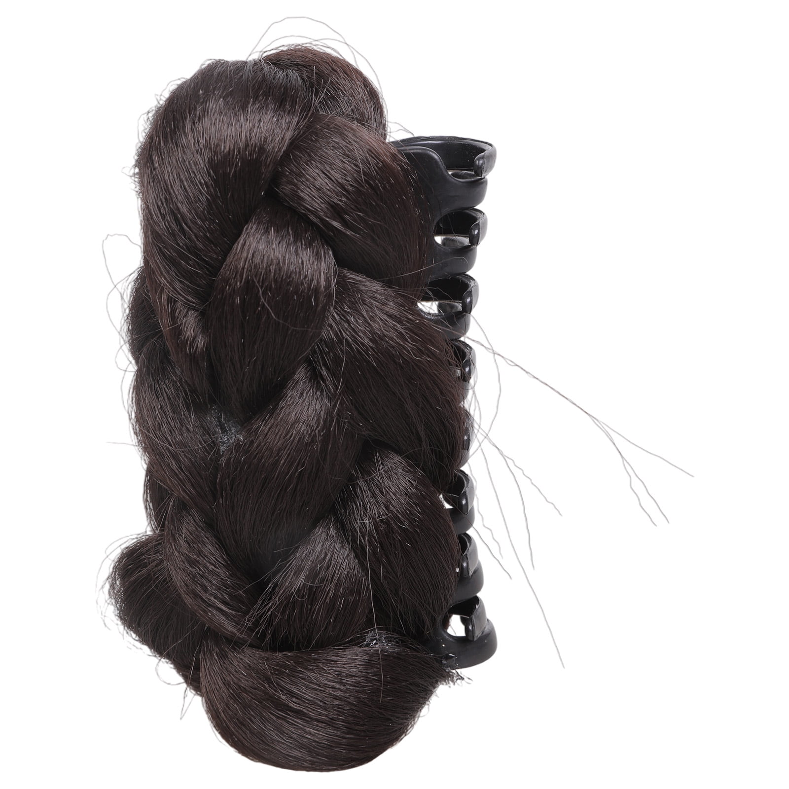 Braided Bun Updos Hairpiece Clip On Wigs For Women with Natural ...
