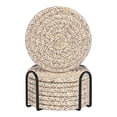 Braided Cotton Rope Coasters Set of 8 with Metal Stand Round Woven ...
