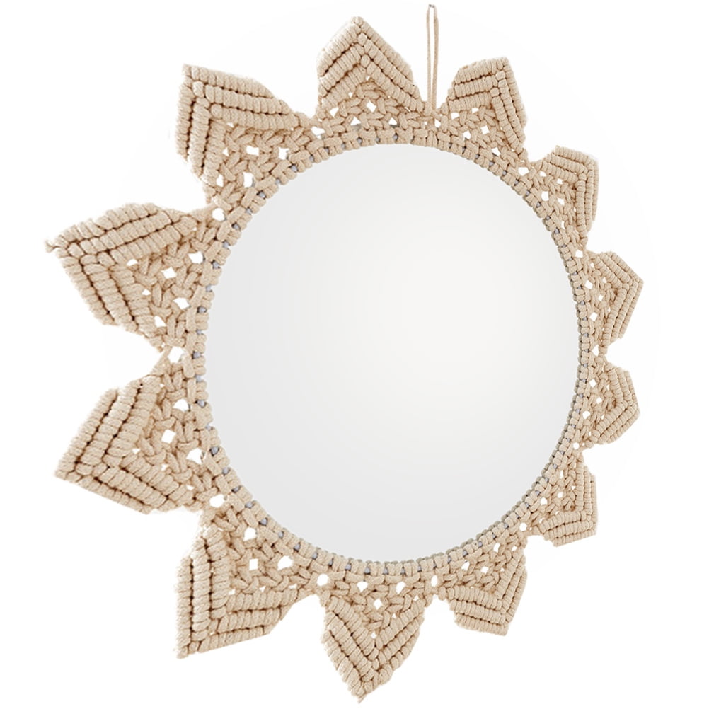 Braided Cotton Rope Mirror Wall Mirror Hanging Mirror for Wall Macrame ...