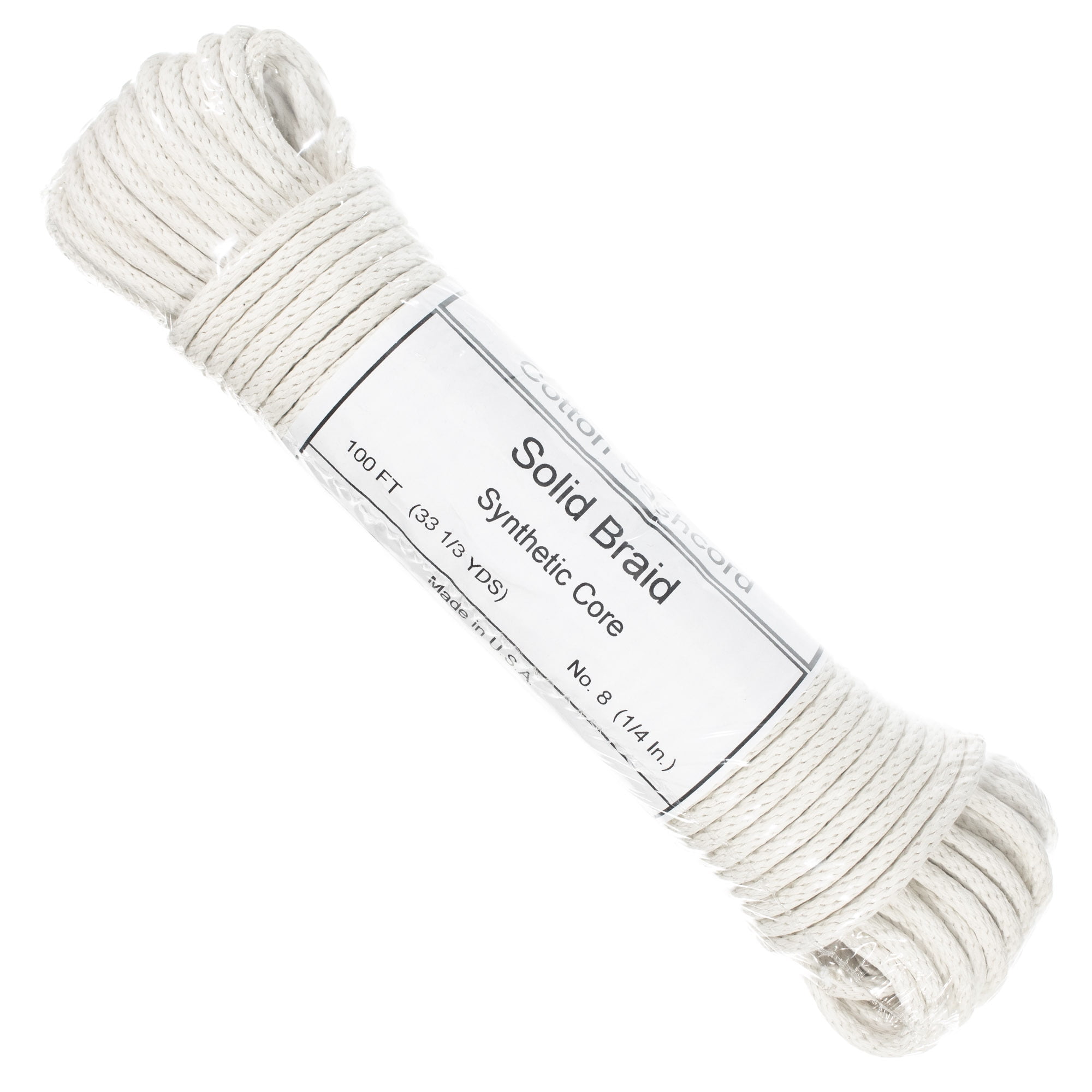 Braided Cotton Sash Cord - Natural White Cotton Cording with Reinforced ...