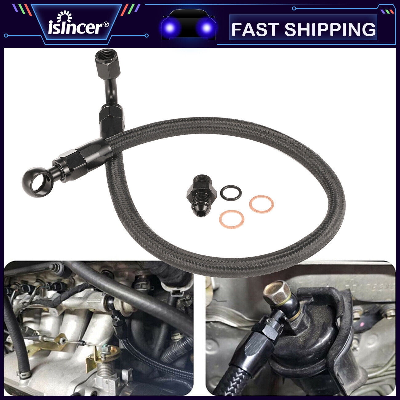 Braided Fuel Line For Honda Civic Acura Integra D15 D16 B16B B16A B18C ...