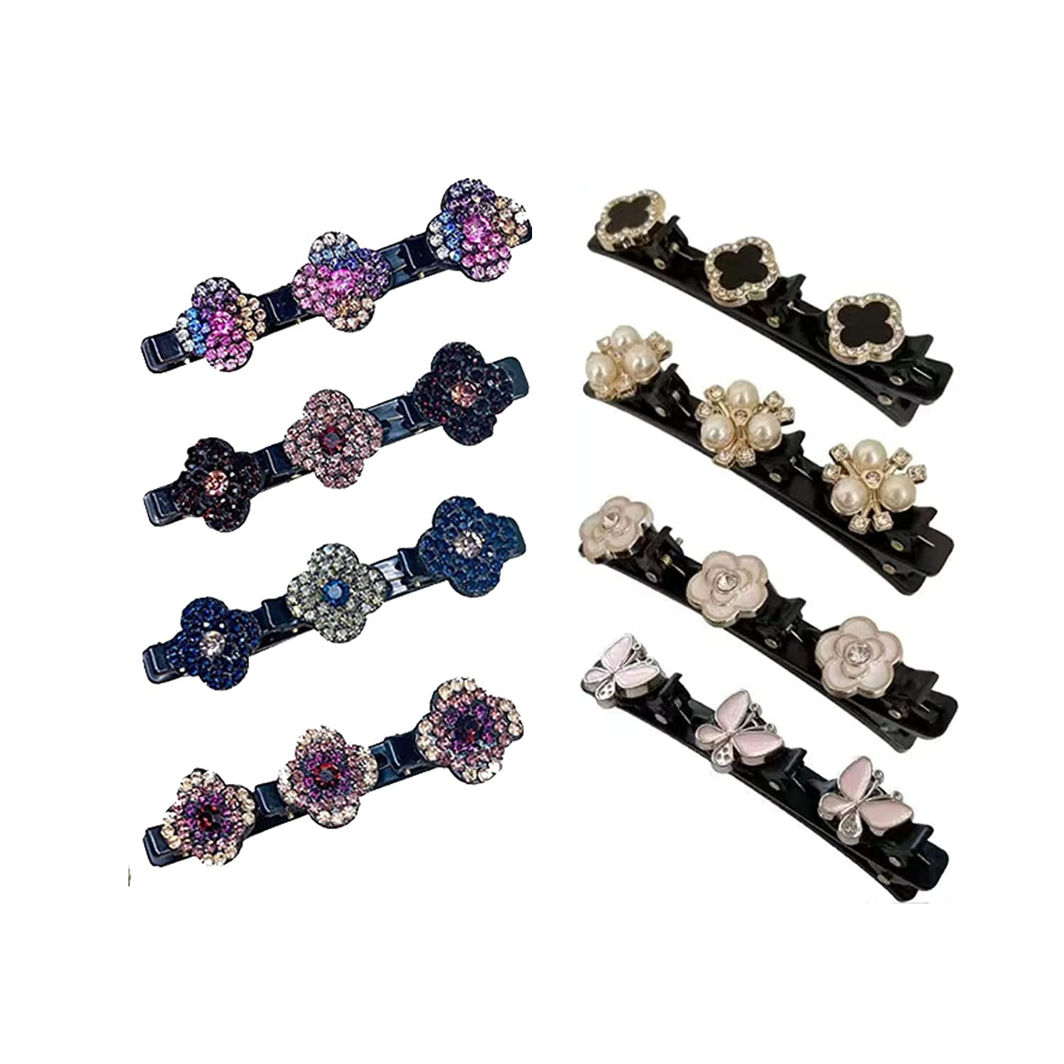 Braided Hair Clips For Women Girls Sparkling Crystal Stone Hairpin ...