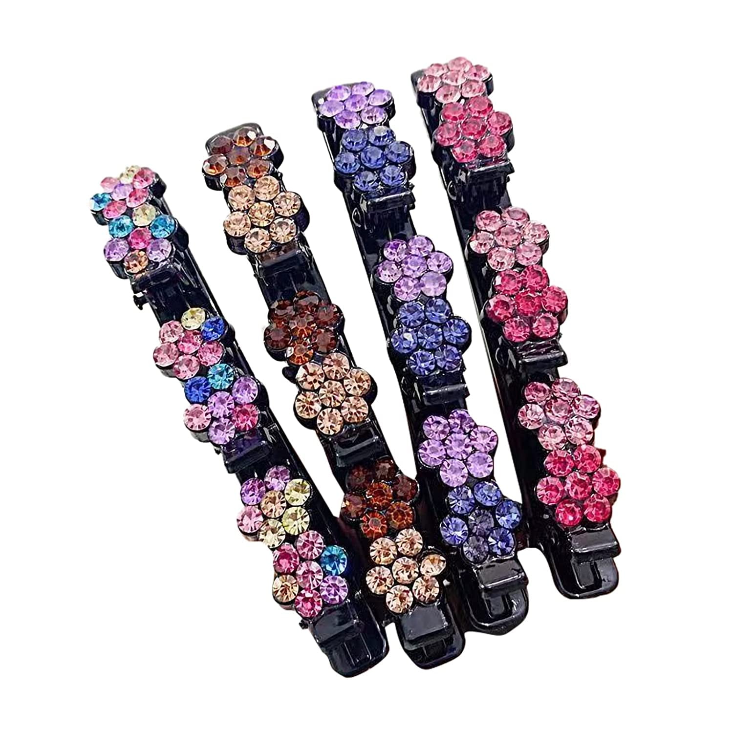 Braided Hair Clips, Sparkling Crystal Stone Braided Hair Clips, Satin ...