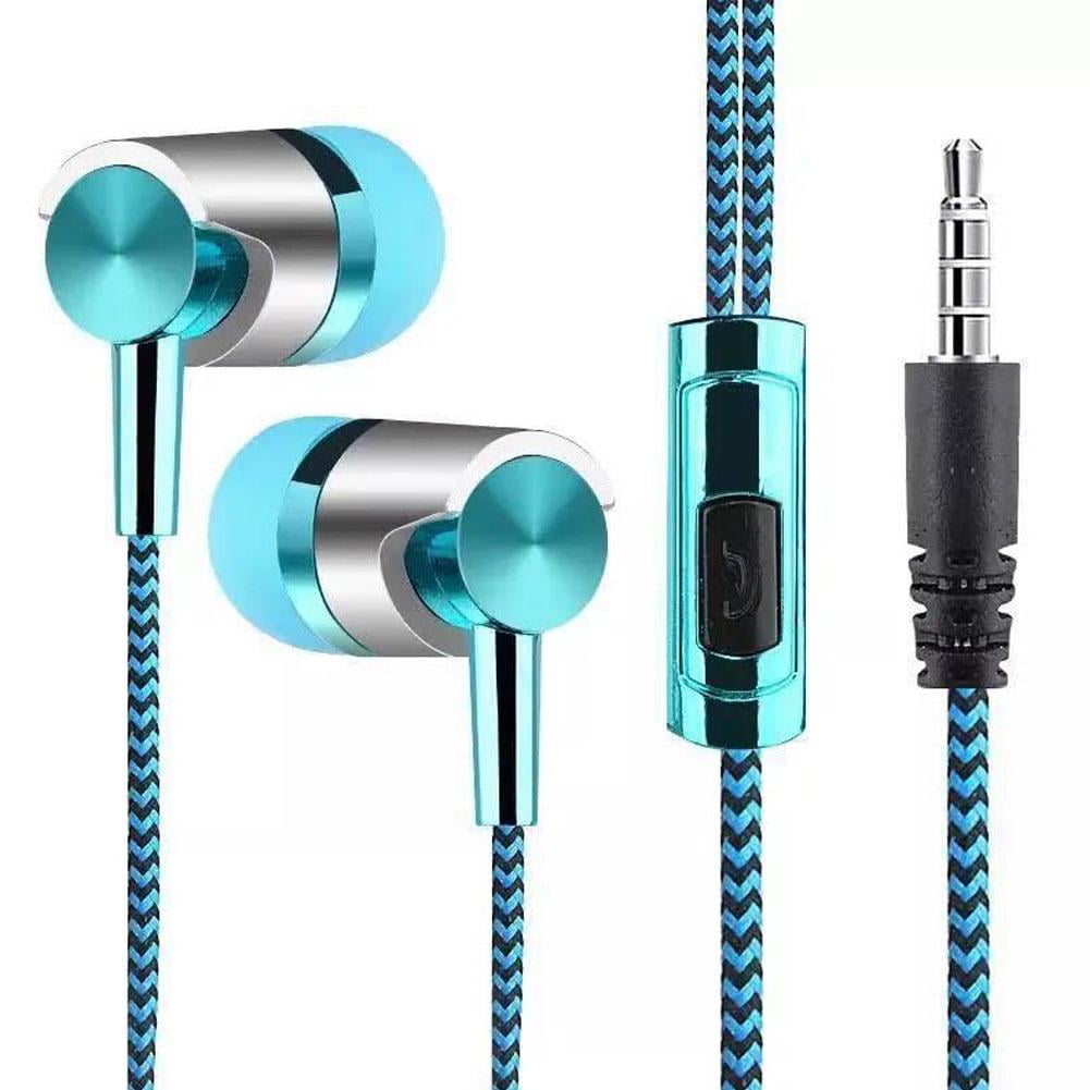 Braided Headphones Earphones Wired Earbuds 3.5mm Jack Universal US M5Y1 ...