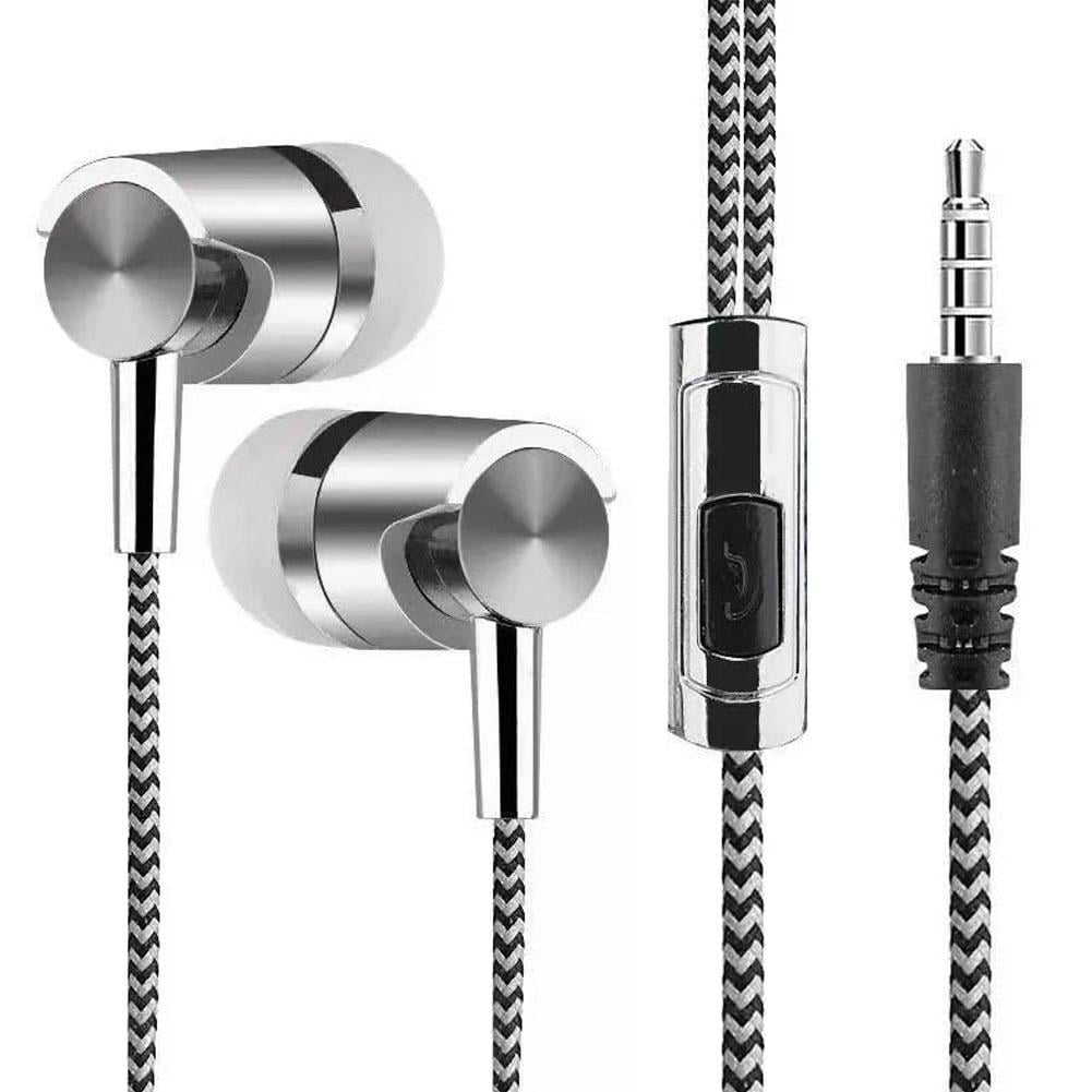 Braided Headphones Earphones Wired Earbuds 3.5mm Jack Universal US N7W6 ...