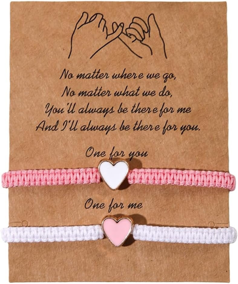 Braided Heart Matching Bracelets Set Meaningful Card Valentine Day ...