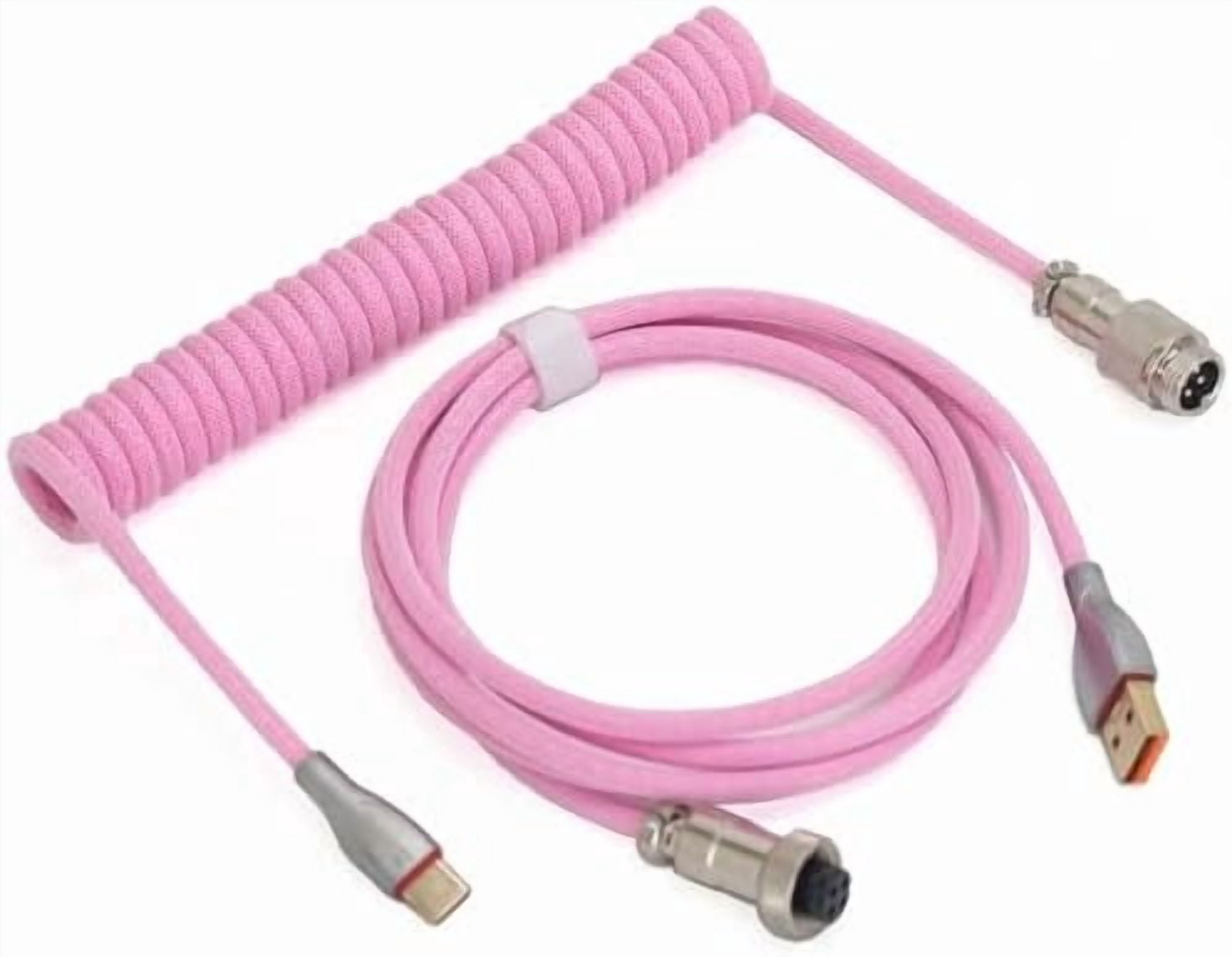 Braided Keyboard Cables 1.5m Coiled Type-C to A with Detachable ...
