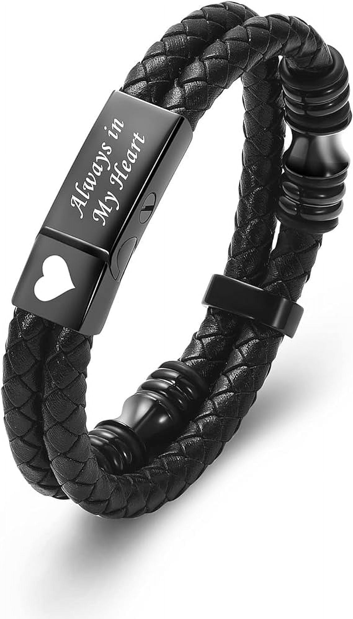 Hearbeingt Braided Leather Cremation Jewelry Bracelet, Keepsake Urn for ...