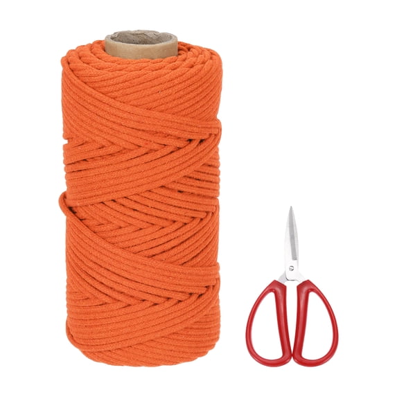 Braided Macrame Cord, 4mm x 109 Yards Natural Cotton Rope Macrame Yarn ...