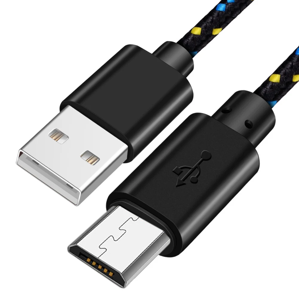 Braided Micro USB Cable Data Sync USB Charger Cable For Samsung S7 HTC ...