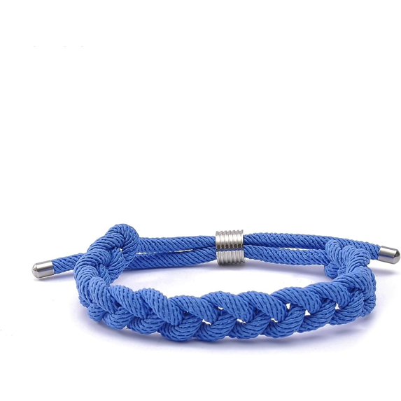 Braided Milano Rope Bracelet with Stainless Steel Charm, Handmade ...