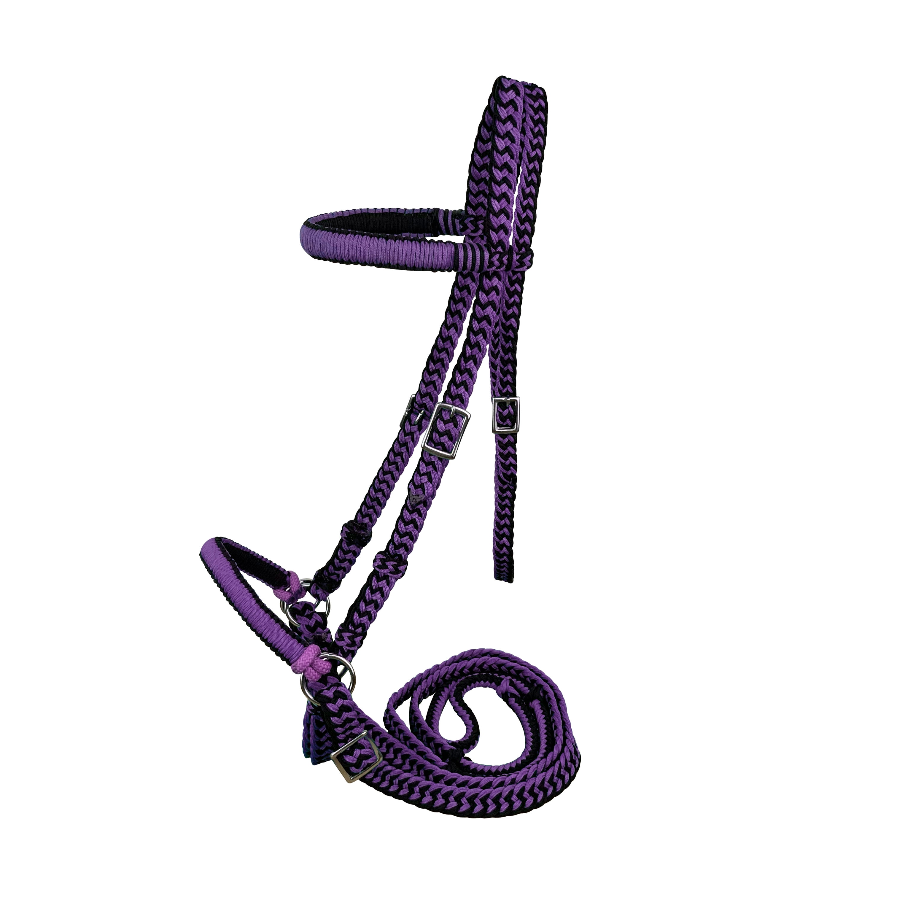 Braided Nylon Bitless Bridle w/ Reins (Purple) - Walmart.com