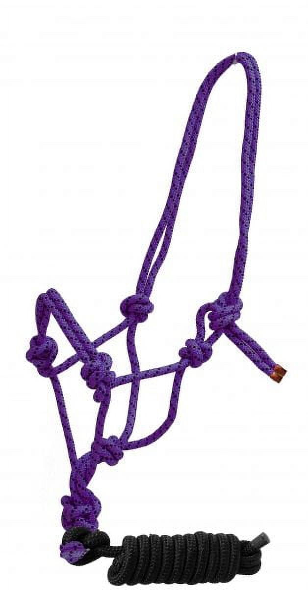 Braided Nylon Cowboy Knot Rope Halter w/ Removable 7 1/2' Lead ...