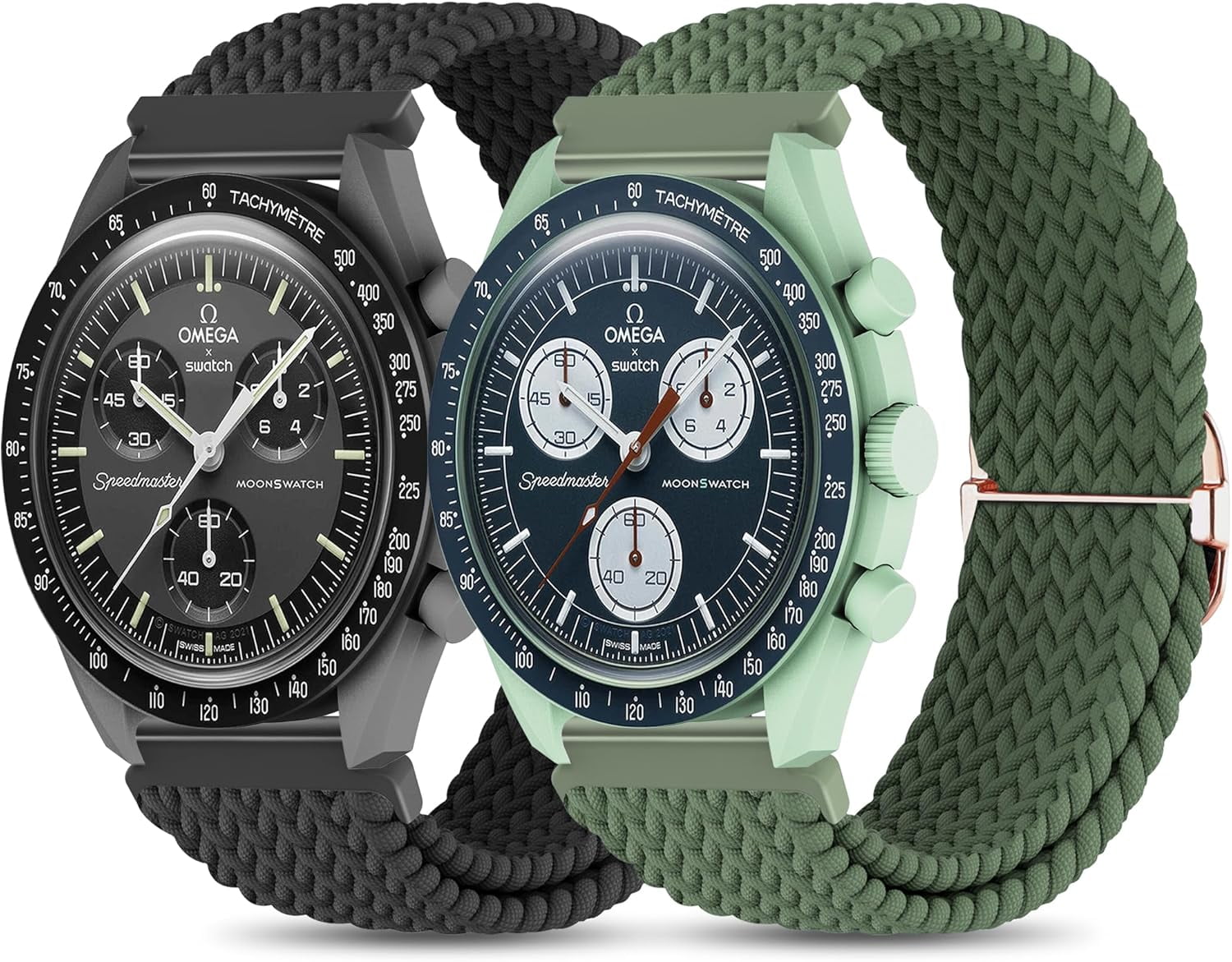 Braided Nylon Watch Band for Omega x Swatch MoonSwatch Speedmaster ...