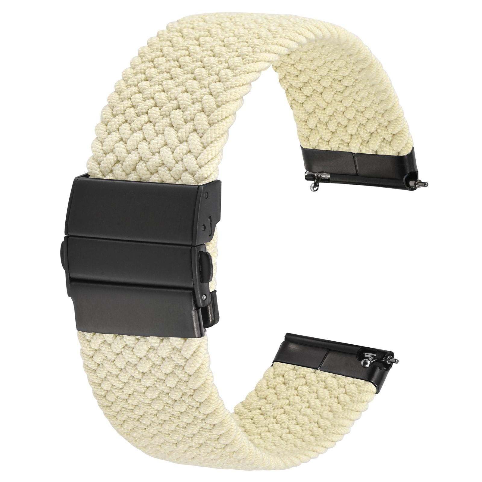 Braided Nylon Watch Strap, 18mm Stretchy Replacement Band, Off-white ...