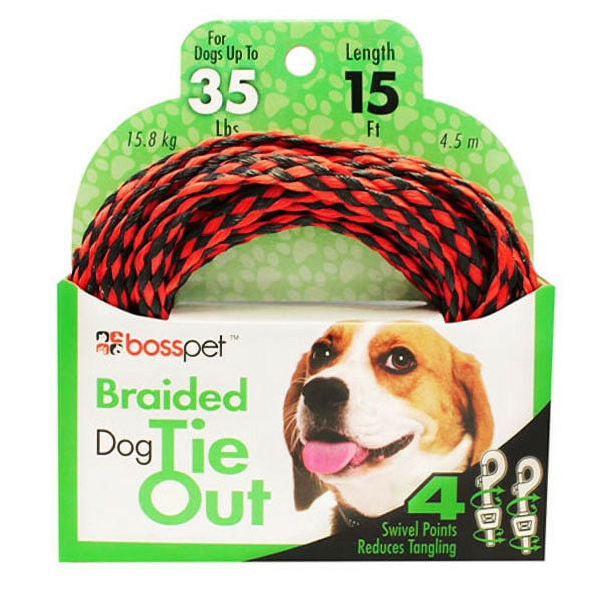 Braided Poly Rope Dog Tie-Out Strong Lightweight Teather Holds 35lbs ...