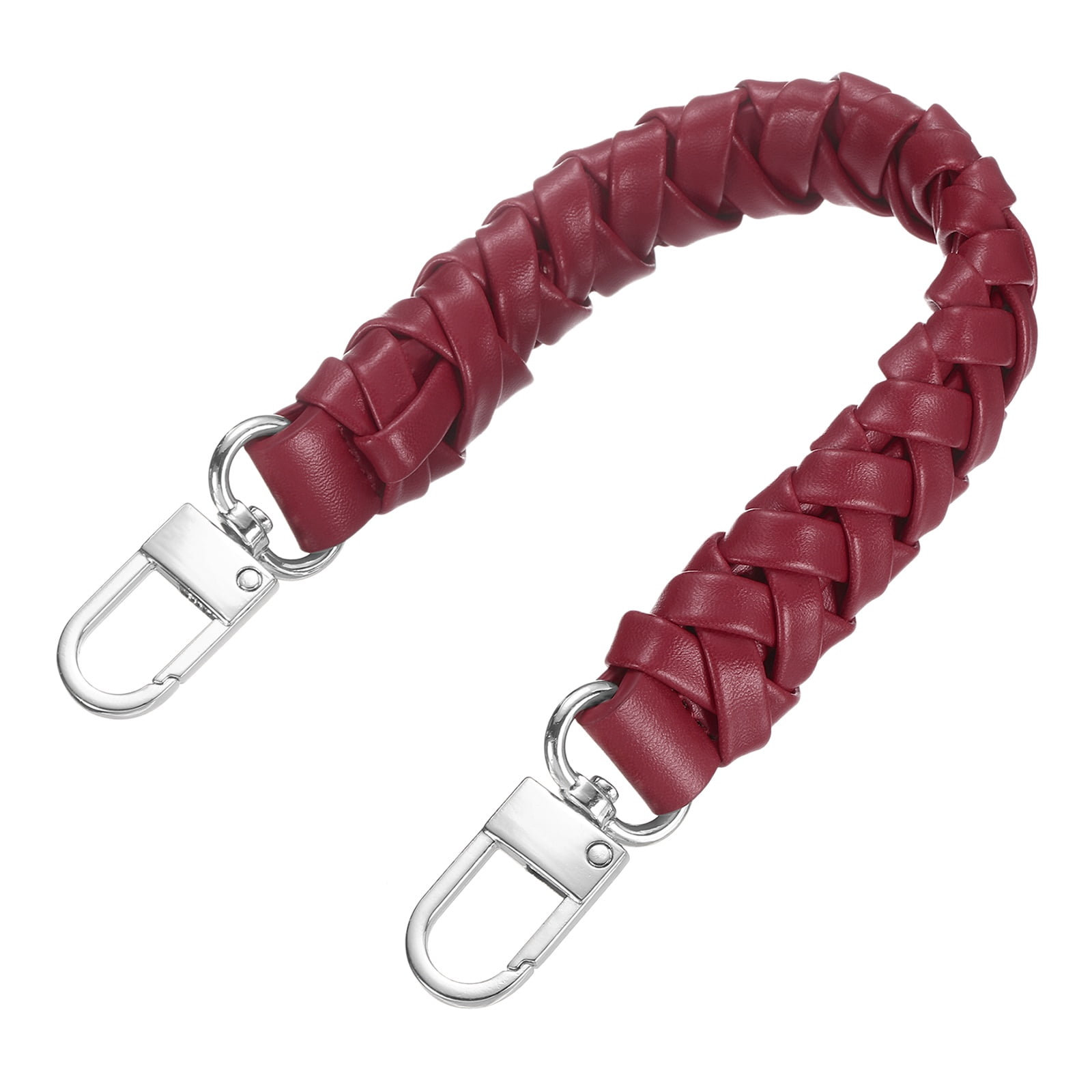 Braided Purse Handle, 1Pack 31cm/12.2" Short Wine Red Leather with ...